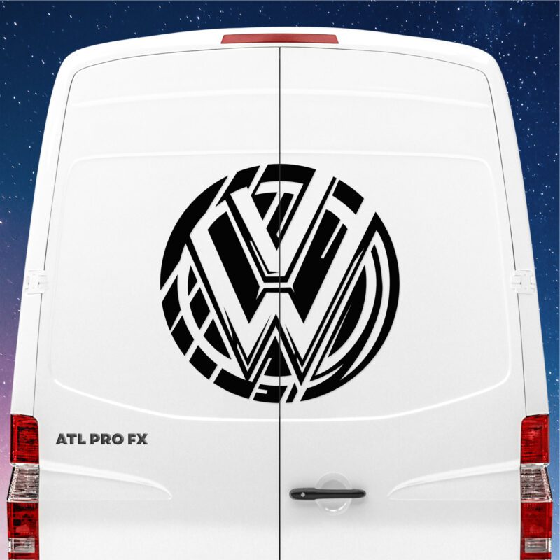 Geometric VW Symbol Decal – Bold Volkswagen Vinyl Sticker - ATL Pro FX